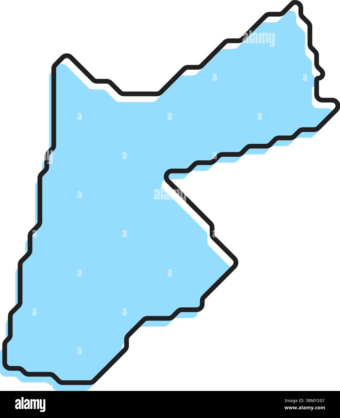 A simple stylized map of the country of Jordan. Modern stylized country ...