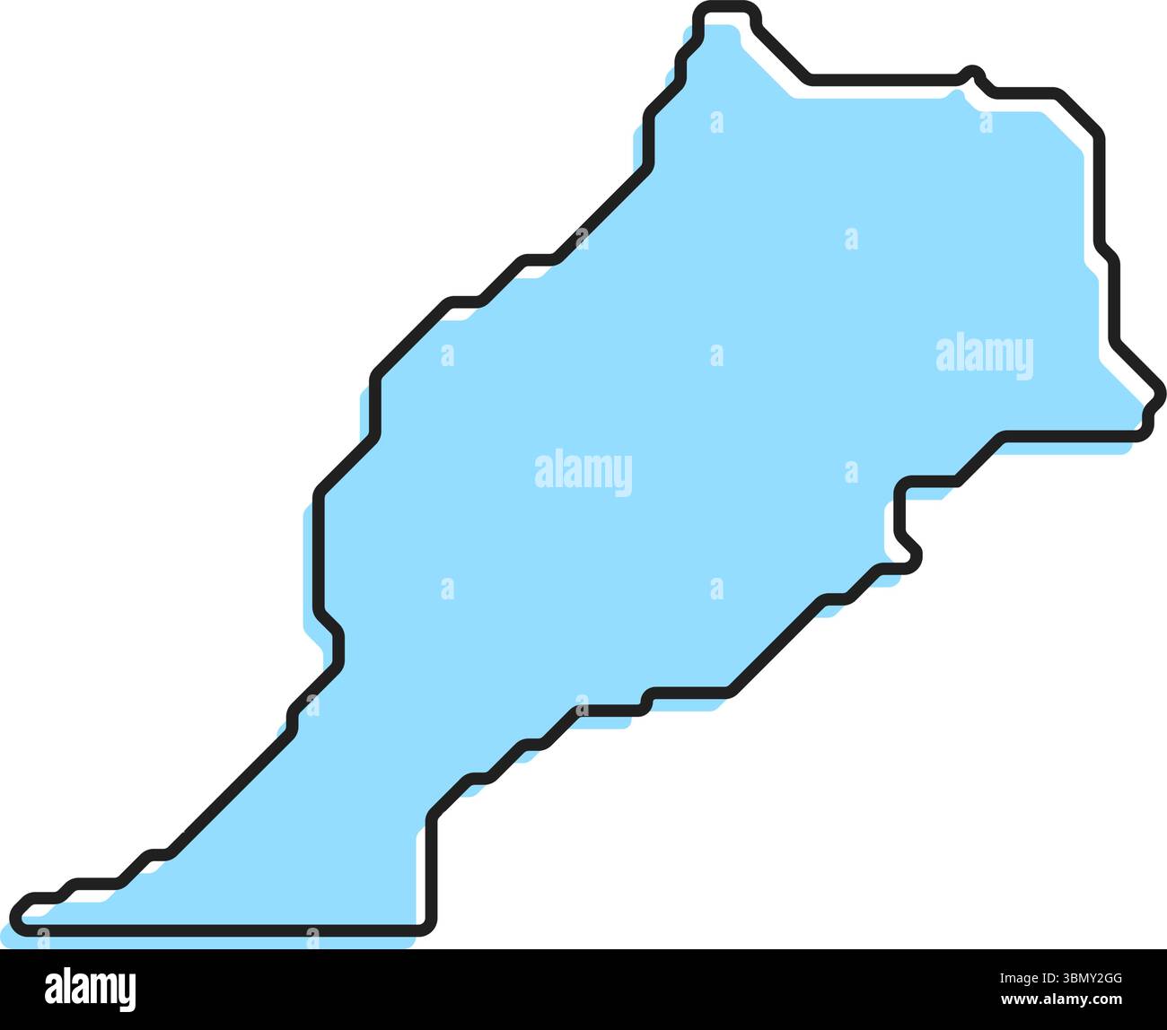 A simple stylized map of the country of Morocco. Modern stylized ...