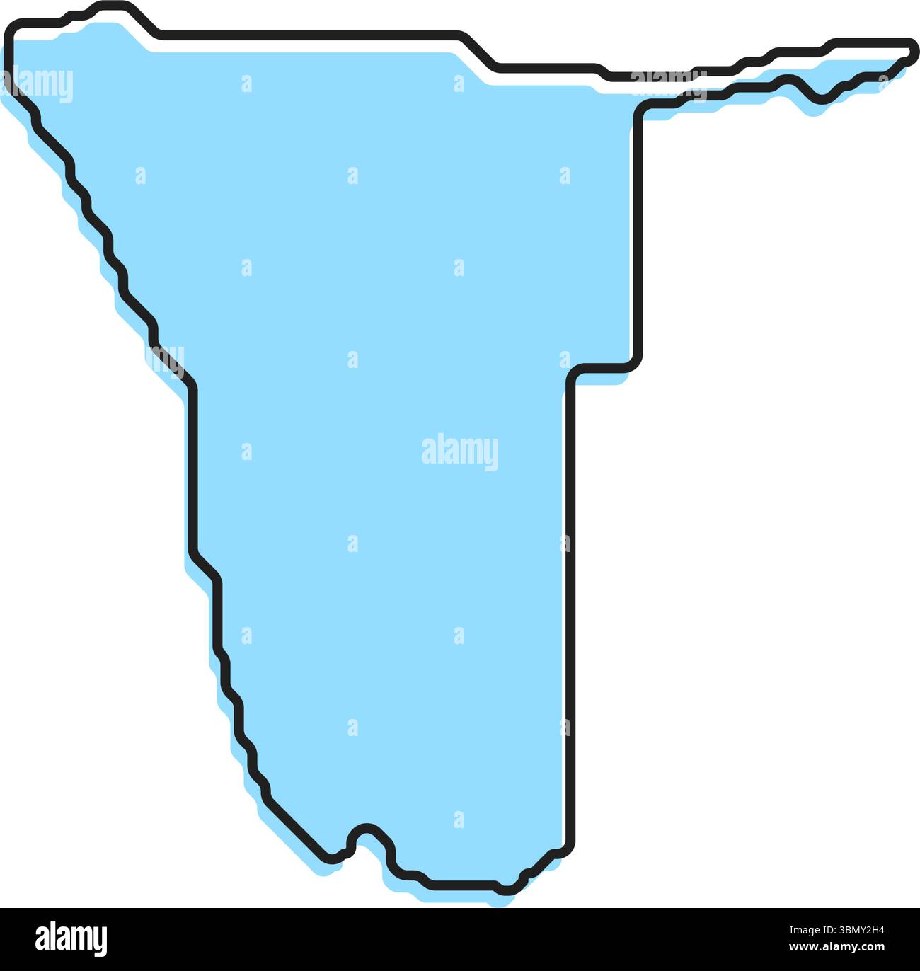 A simple stylized map of the country of Namibia. Modern stylized ...
