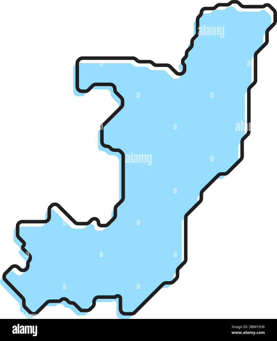 A simple stylized map of the country of Republic of the Congo. Modern ...