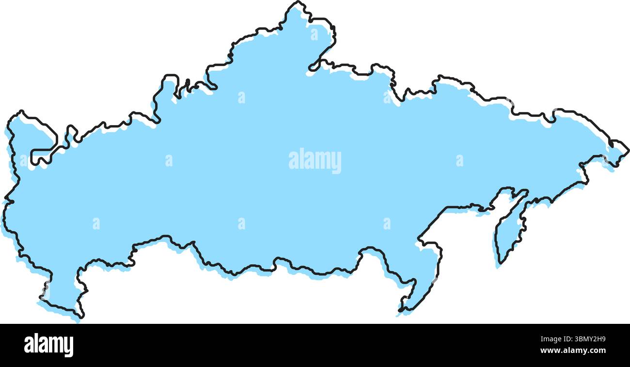 A simple stylized map of the country of Russia. Modern stylized country ...