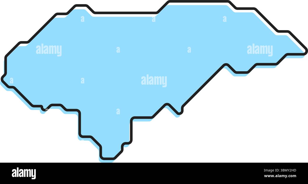 A simple stylized map of the country of Honduras. Modern stylized ...