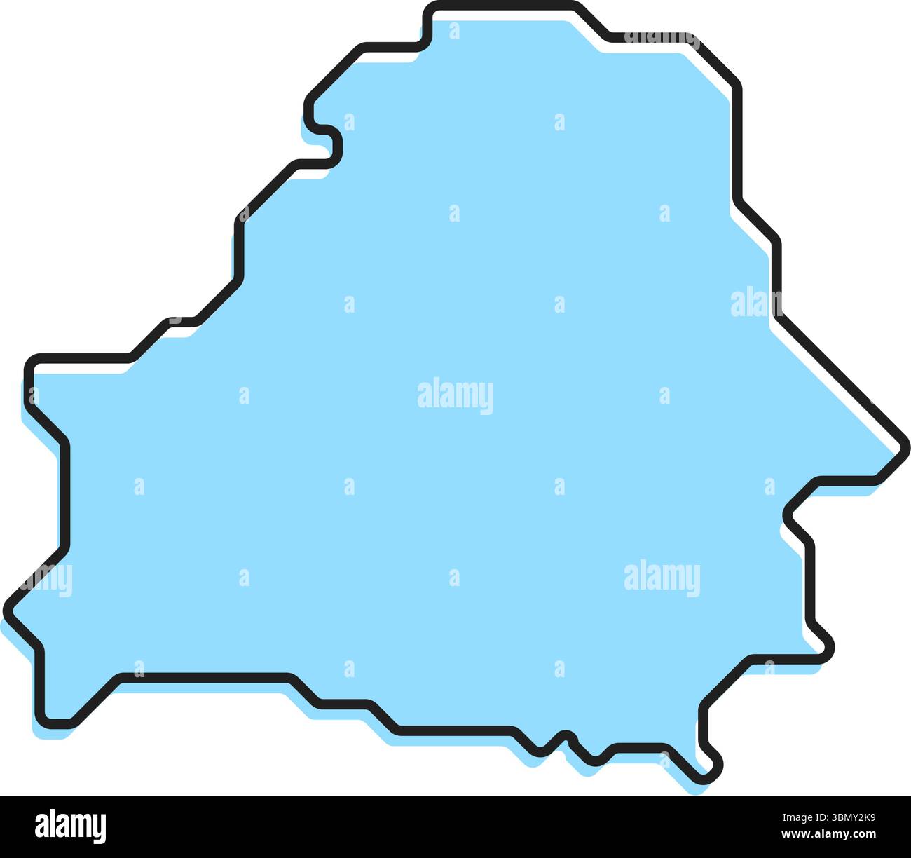 A simple stylized map of the country of Belarus. Modern stylized ...