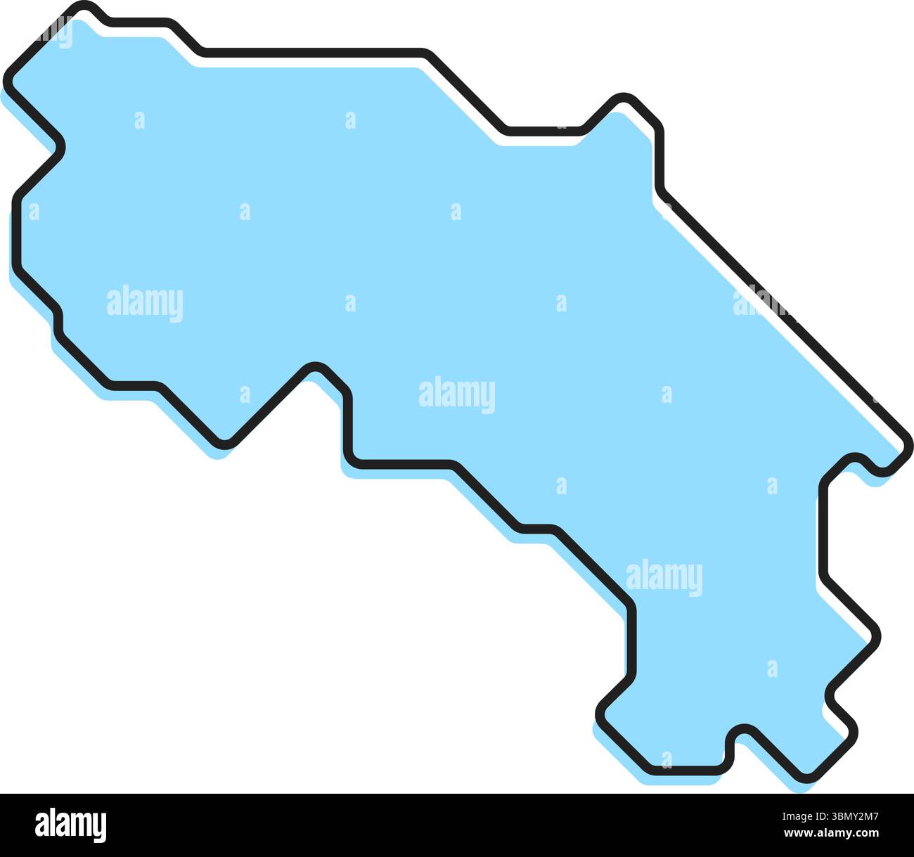 A simple stylized map of the country of Costa Rica. Modern stylized ...