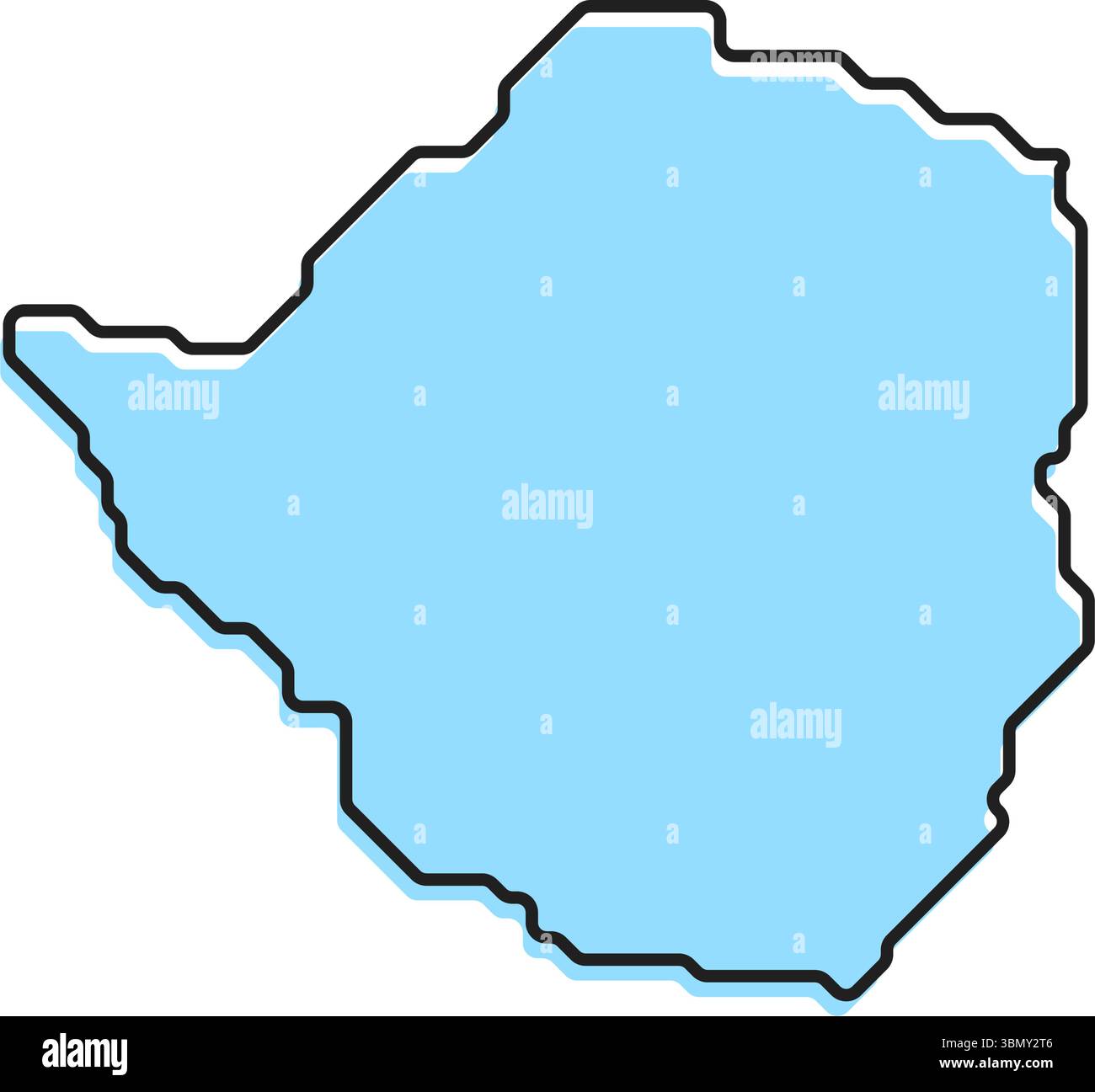 A simple stylized map of the country of Zimbabwe. Modern stylized ...