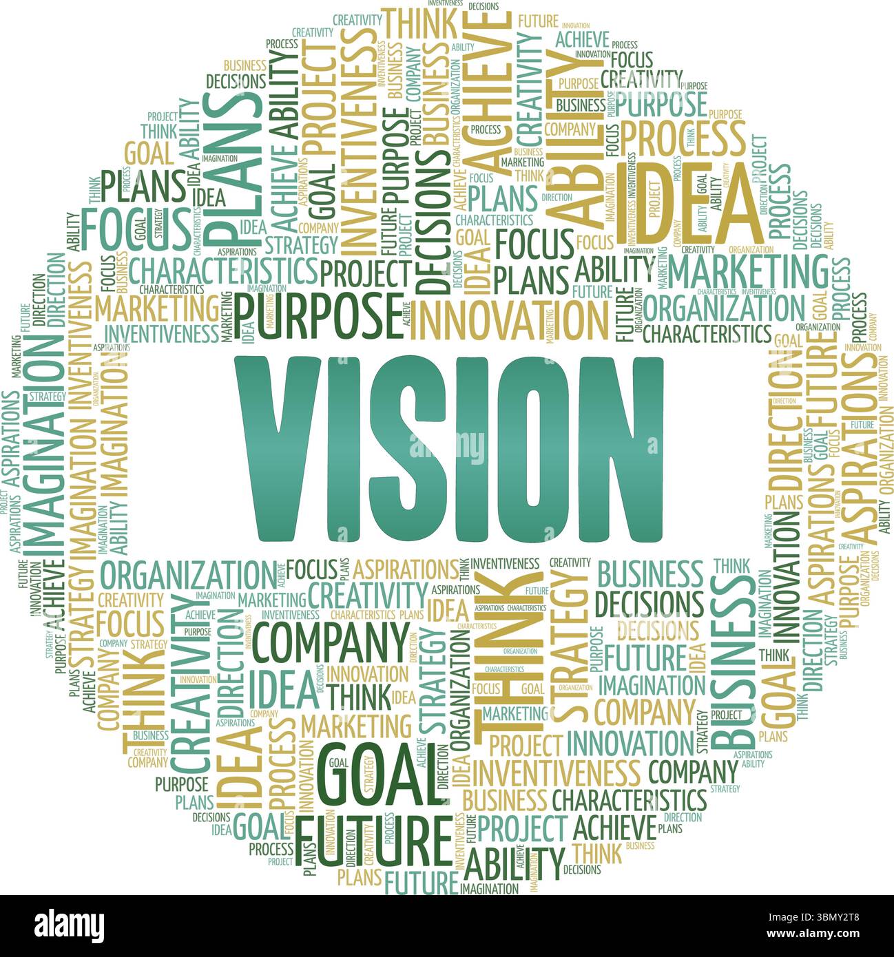 Vision word cloud conceptual design isolated on white background Stock ...