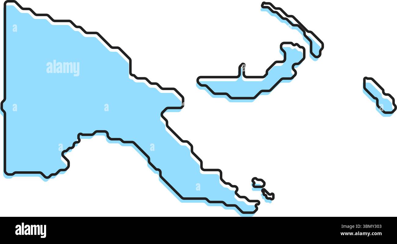 A simple stylized map of the country of Papua New Guinea. Modern ...