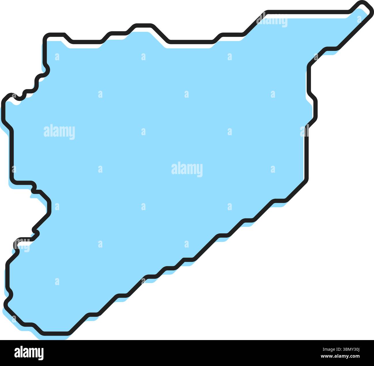 A simple stylized map of the country of Syria. Modern stylized country ...