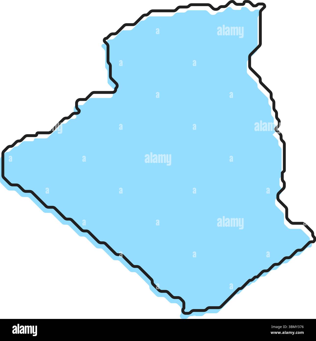 A simple stylized map of the country of Algeria. Modern stylized ...