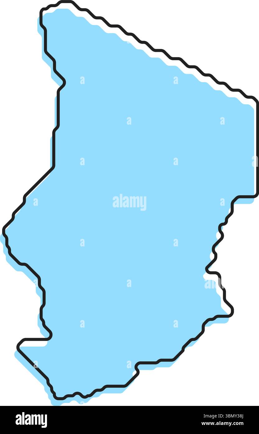 A simple stylized map of the country of Chad. Modern stylized country ...