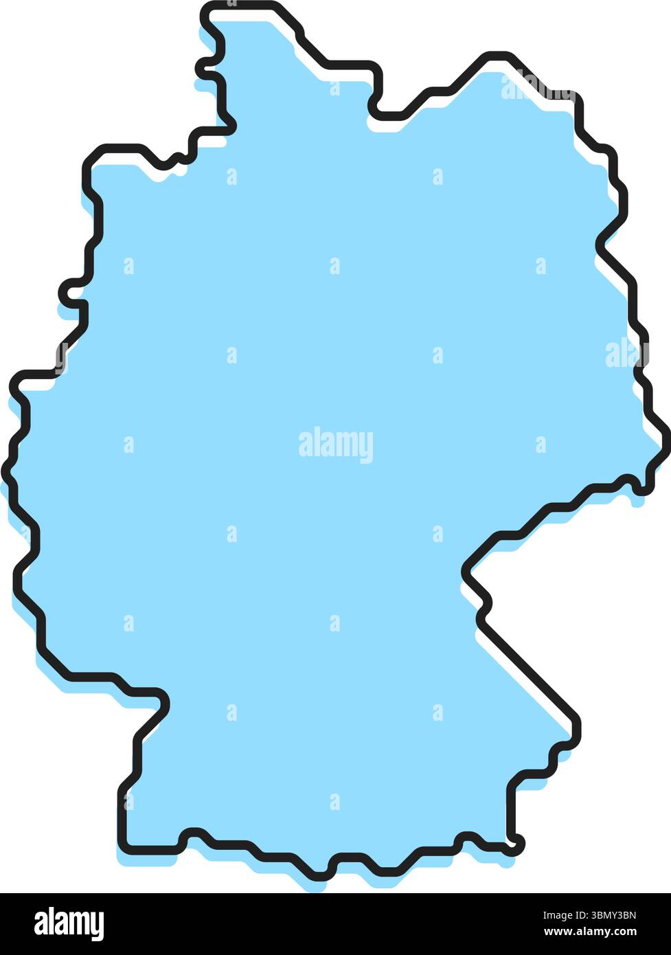 A simple stylized map of the country of Germany. Modern stylized ...