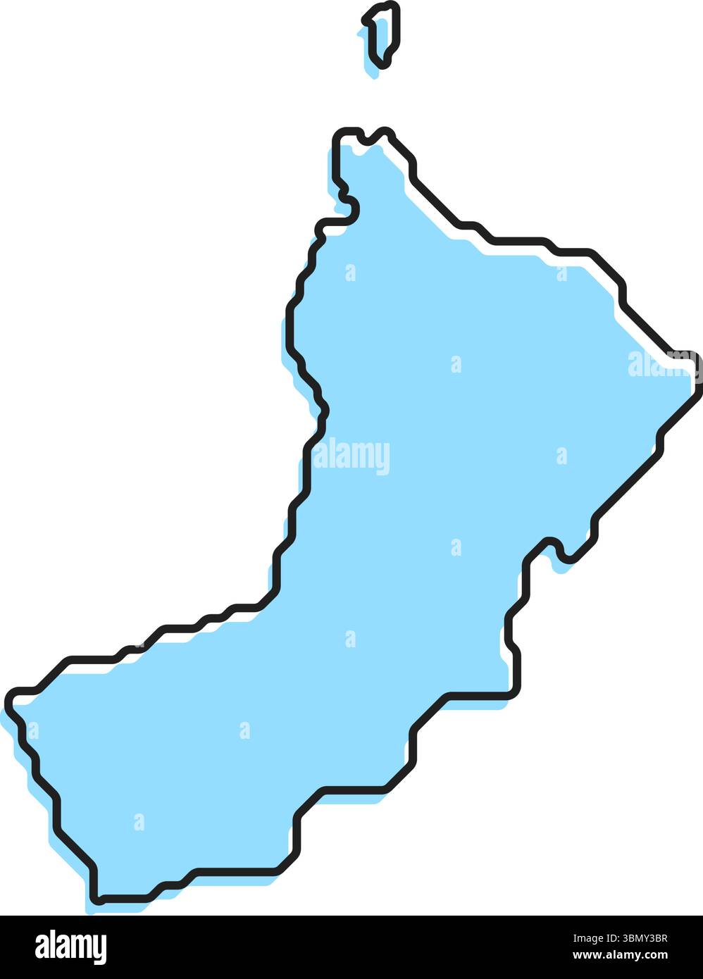 A simple stylized map of the country of Oman. Modern stylized country ...