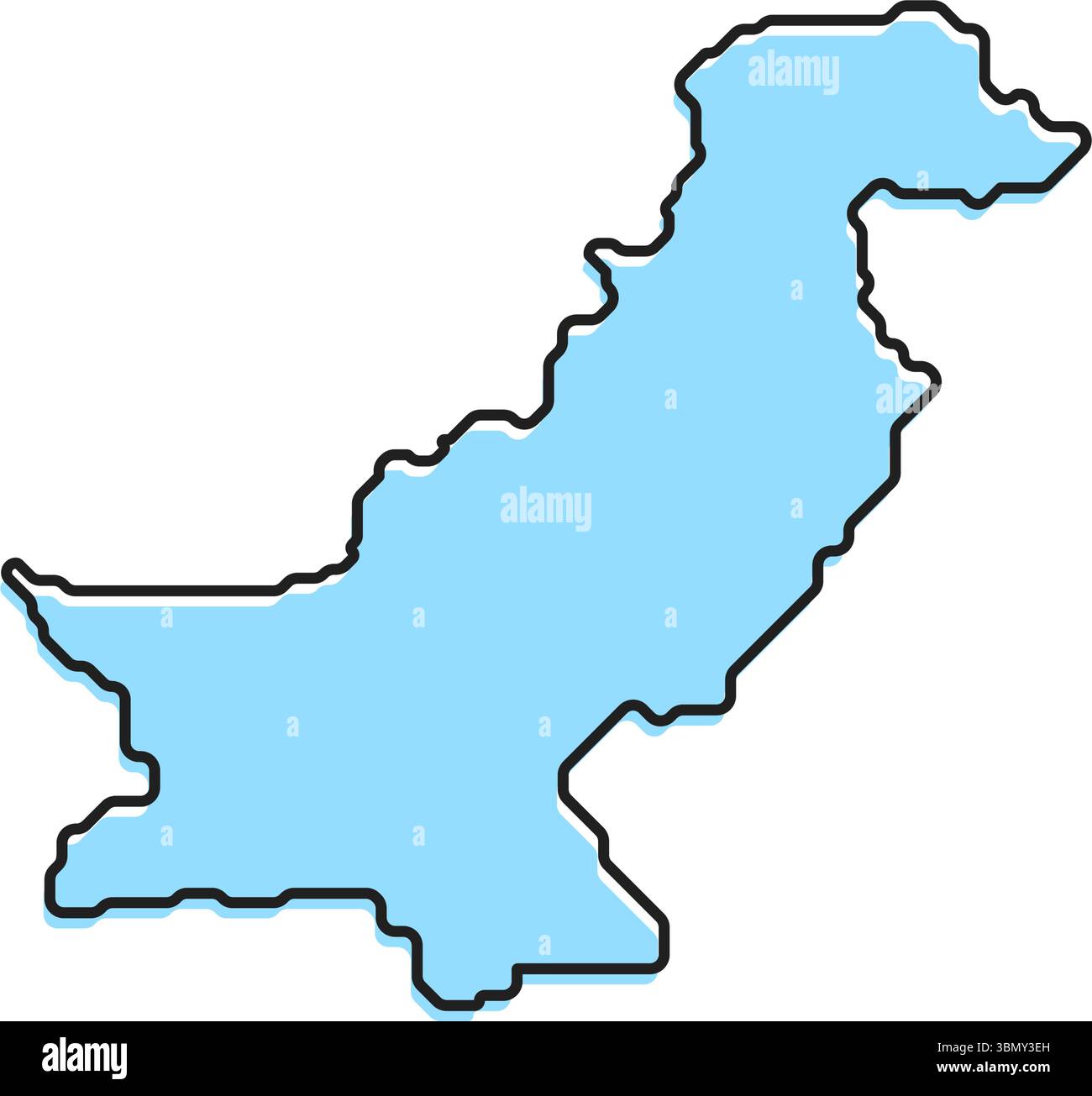 A simple stylized map of the country of Pakistan. Modern stylized ...