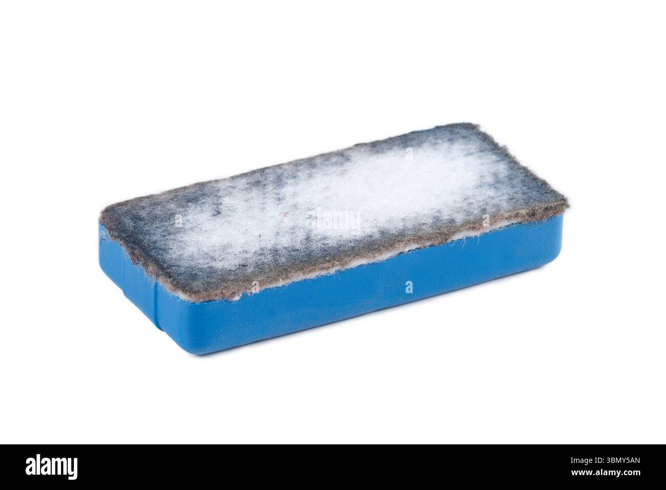 It is Used blue eraser isolated on white Stock Photo - Alamy