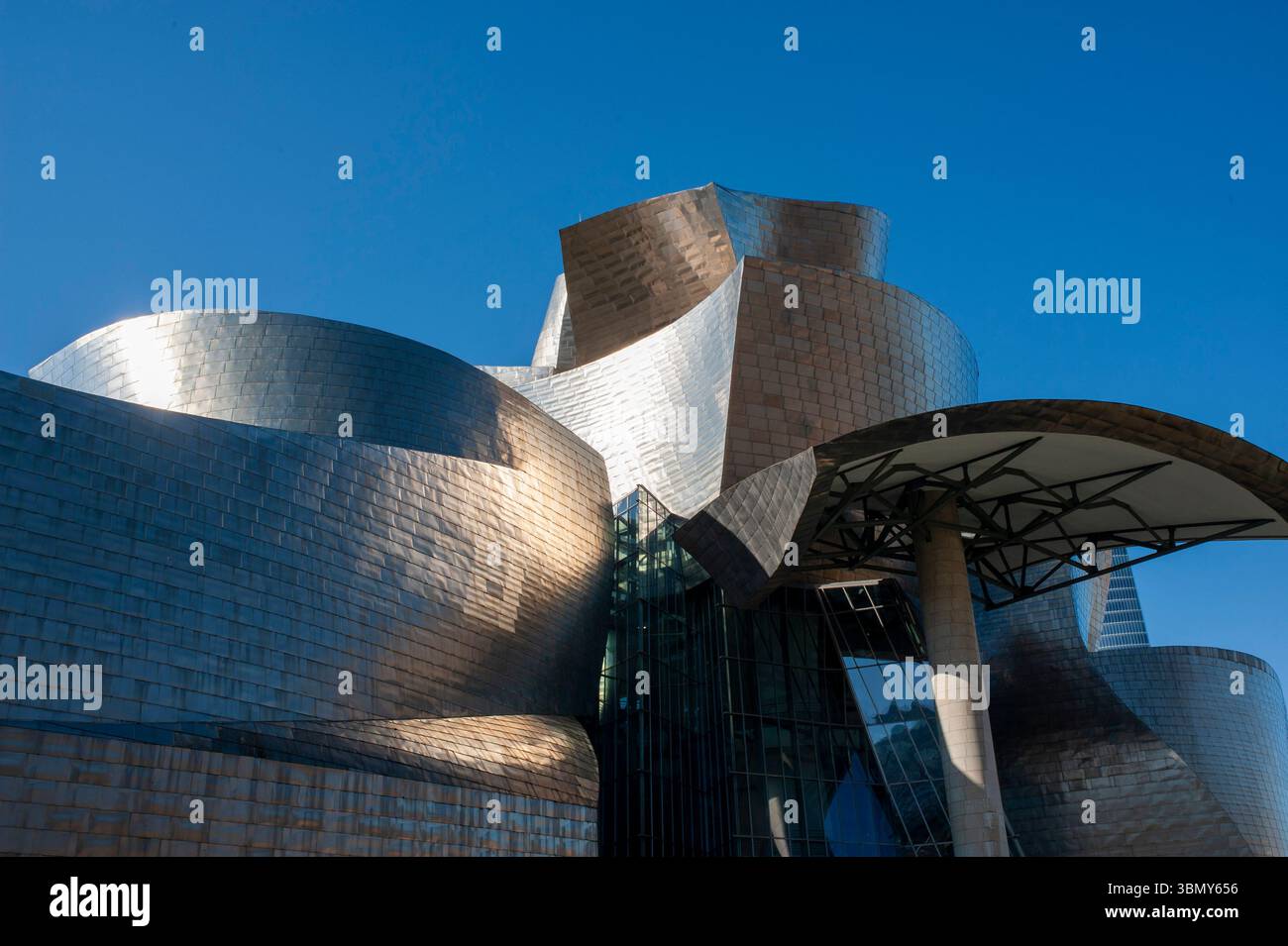 Sunny day at the Guggenheim Museum in Bilbao. Bilbao, Basque Country ...