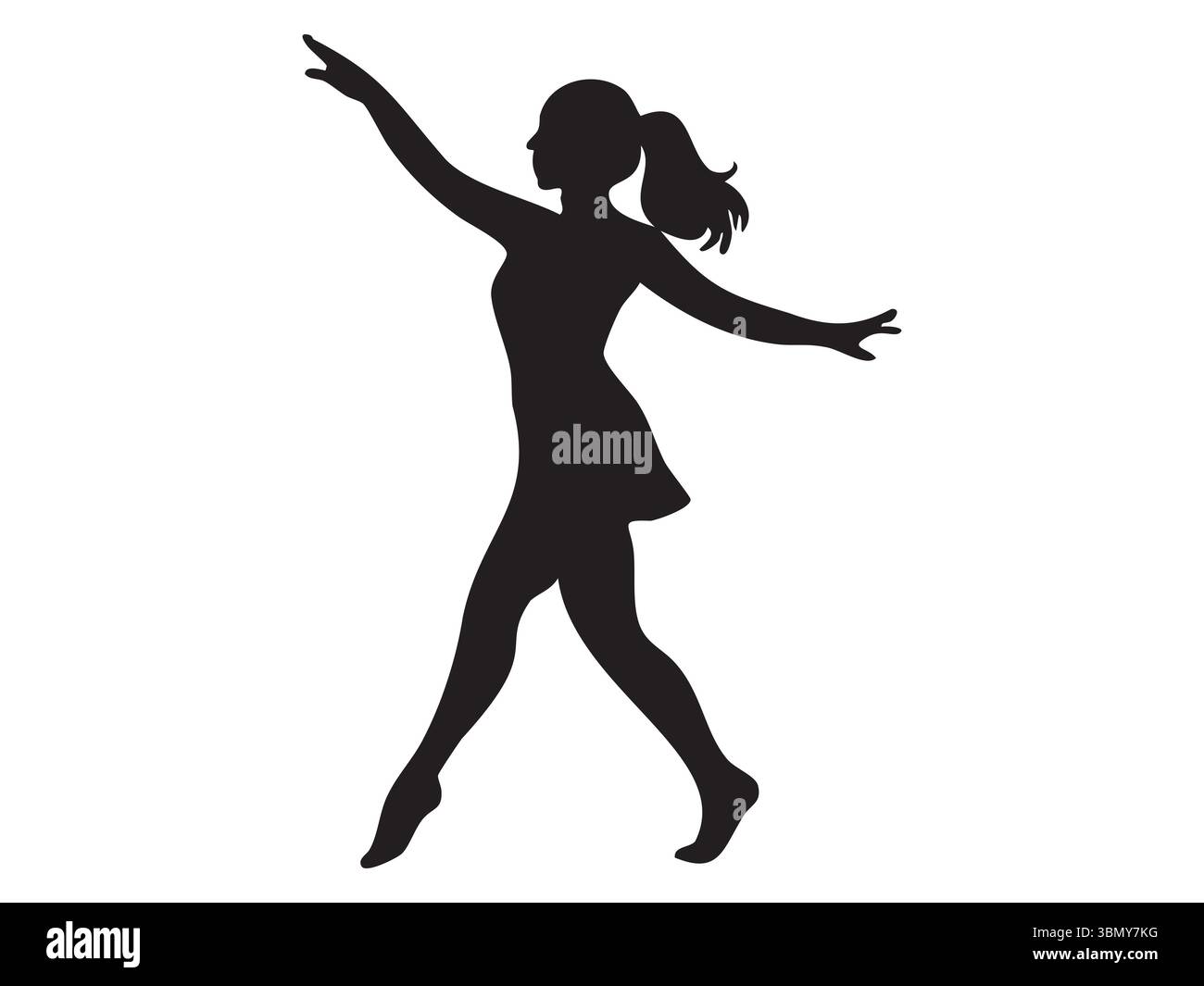Woman dancing dynamic posture on Cut Out Stock Images & Pictures - Alamy