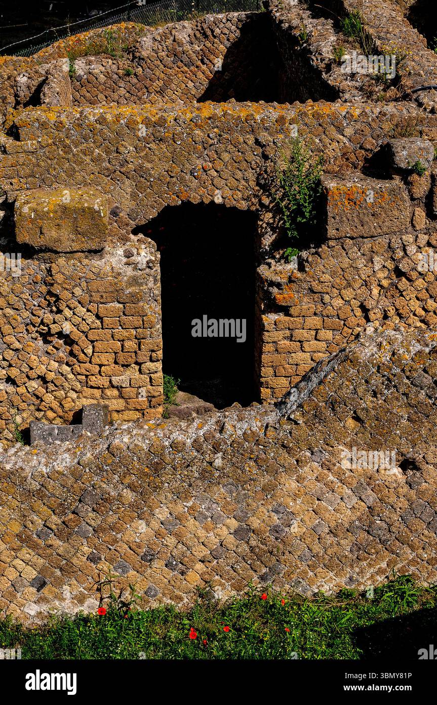 Remains of Roman dwellings and other structures faced in opus ...