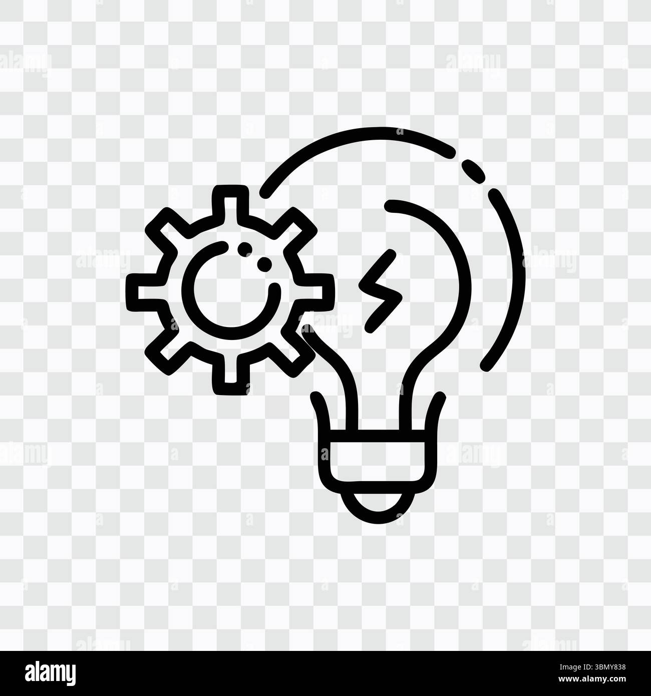"Lightbulb Gear Icon: Innovation, Technology, and Idea Symbol Stock Vector Image & Art - Alamy