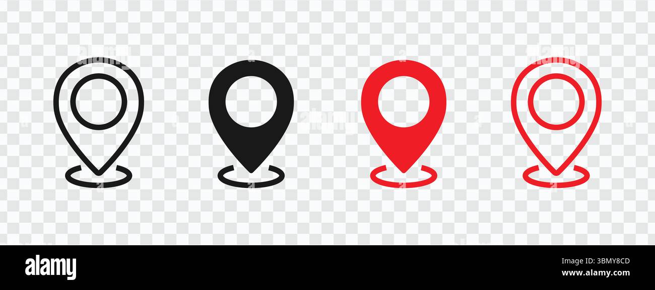 "New Location Map Icons with Pin and Marker: GPS Navigation Symbols Stock Vector Image & Art - Alamy