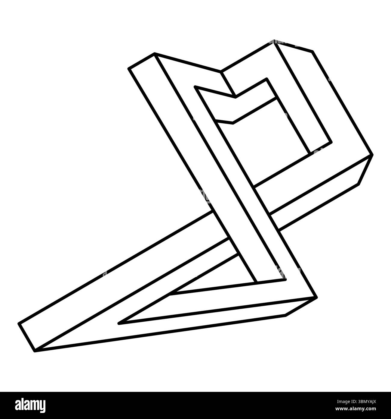 Optical illusion shape. Impossible object. Op art figure Stock Vector ...