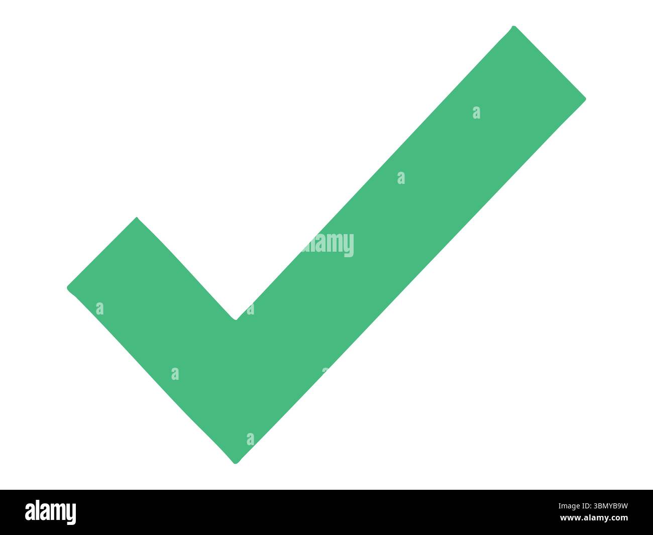 Green check mark symbol isolated on white background, graphic ...