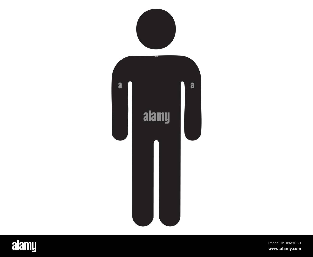 Black silhouette of standing man isolated on white background ...