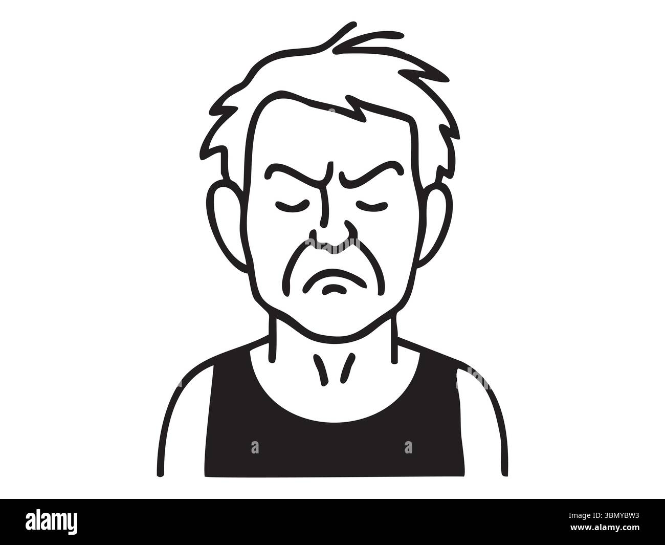 Elderly man face closed Stock Vector Images - Alamy