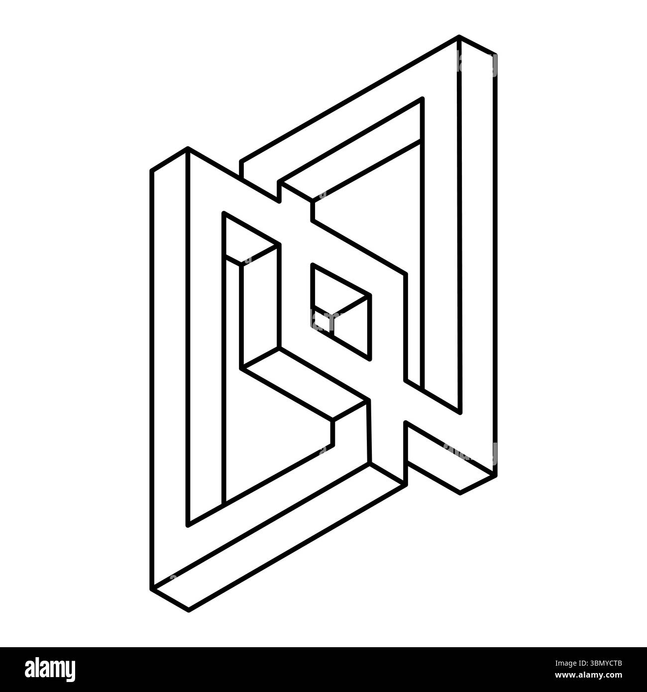 Impossible shape, optical illusion, vector. Optical art object ...