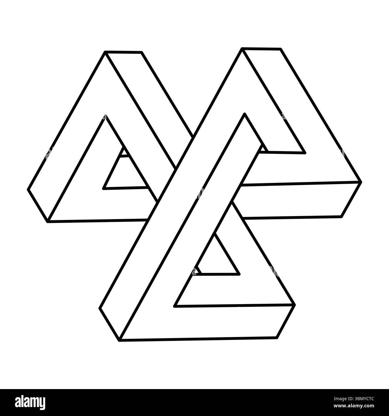 Impossible optical illusion shape. Optical art object. Impossible figures. Sacred geometry Stock ...