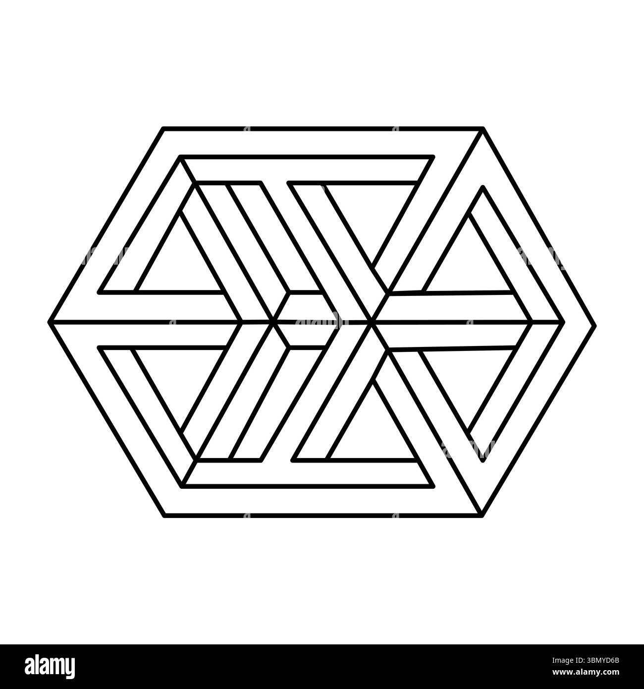 Geometric Symbol Isolated On A White Background Impossible Shapes Optical Illusion Objects