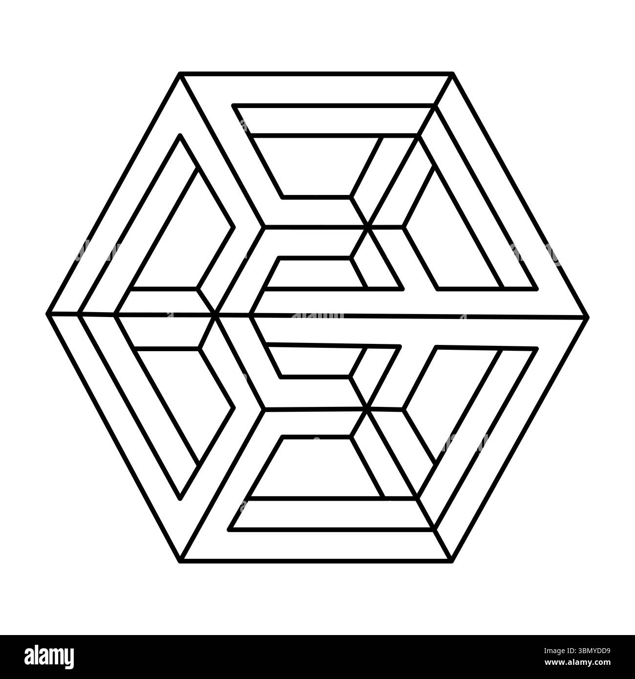 Sacred geometry shape. Optical illusion object. Impossible geometric figure Stock Vector Image ...