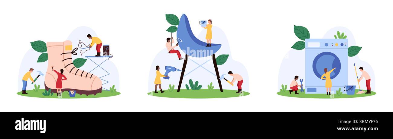 Man repairing furniture Stock Vector Images - Alamy