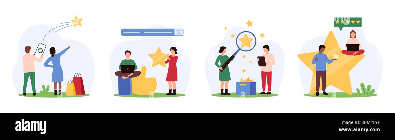 Customer feedback, assessment analysis of positive reviews set. Tiny ...