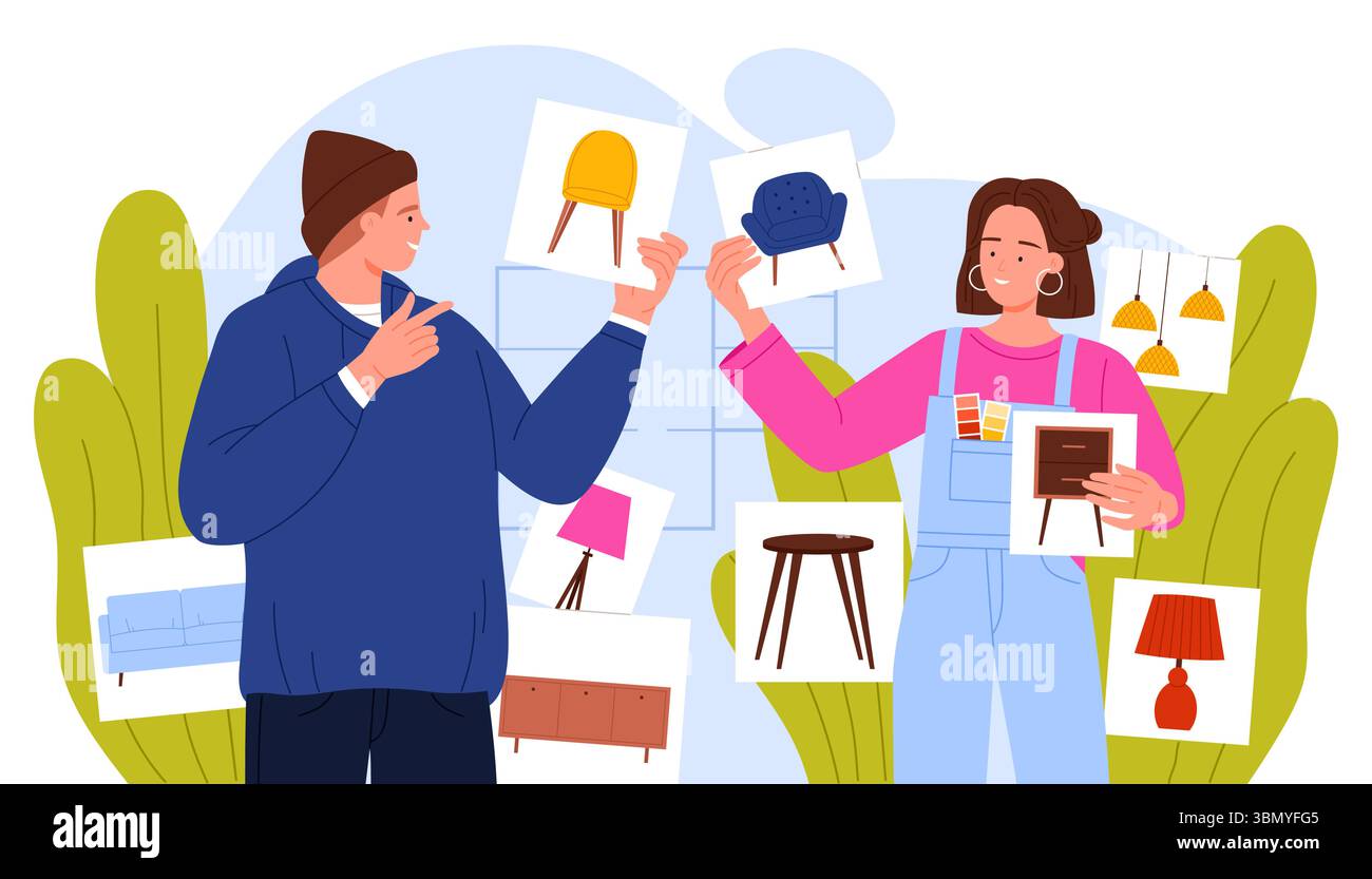 Contemporary interior design young Stock Vector Images - Alamy