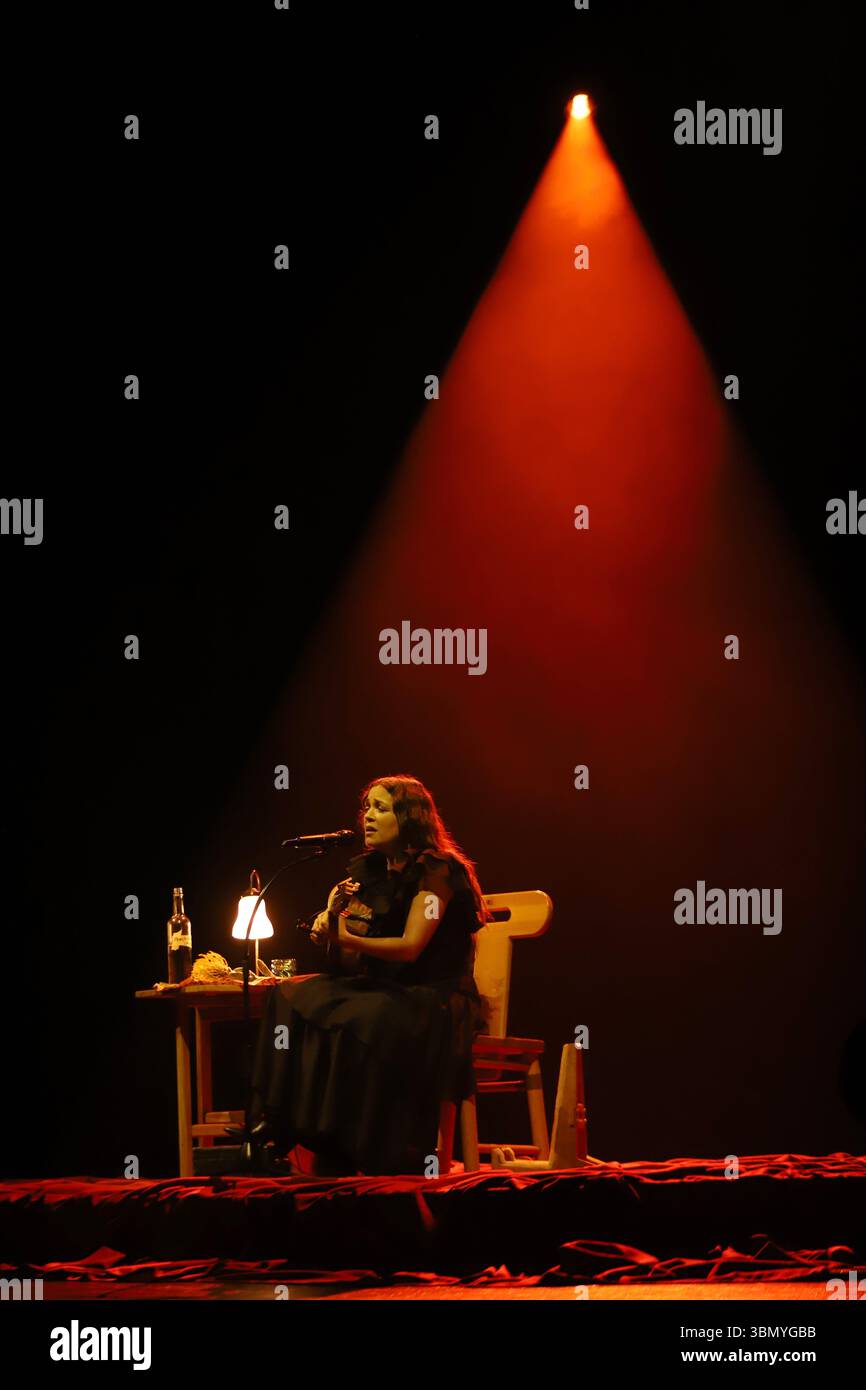 Non Exclusive: Mexican singer Natalia Lafourcade performs on stage ...