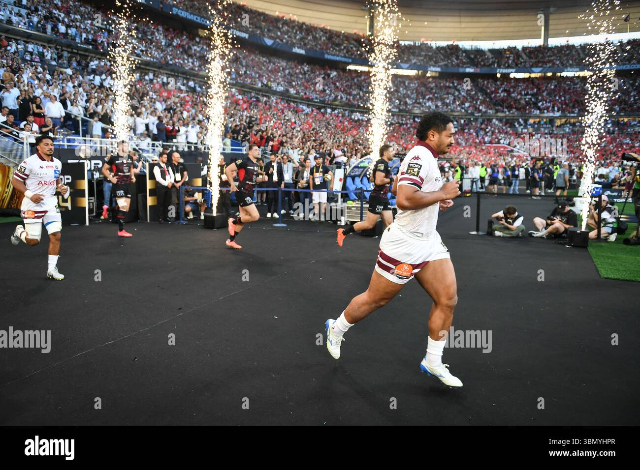 Paris, France. 28th June, 2025. UBB Bordeaux players enter the pitch at ...