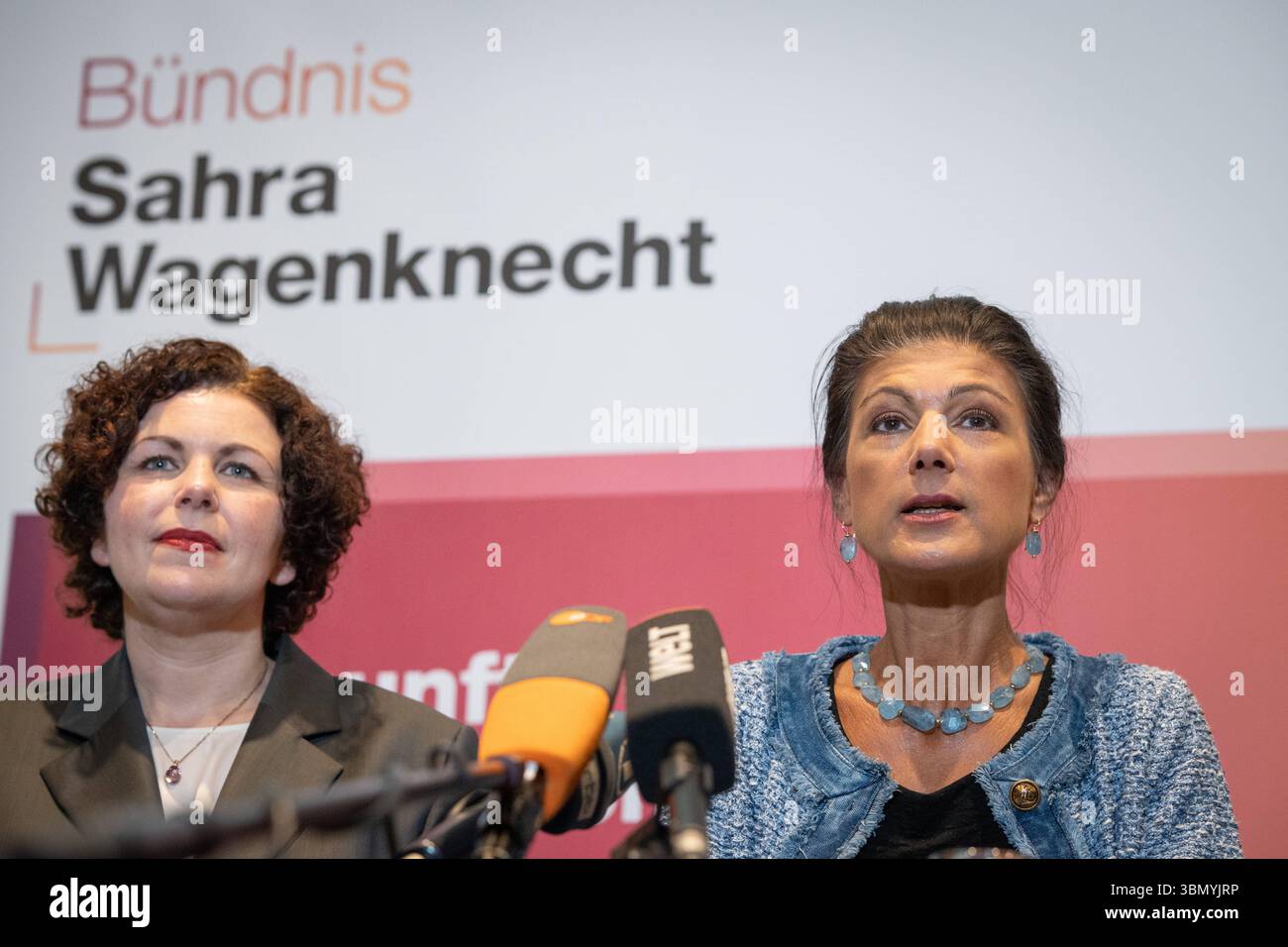Die Parteivorsitzende Sahra Wagenknecht während des abschließenden ...