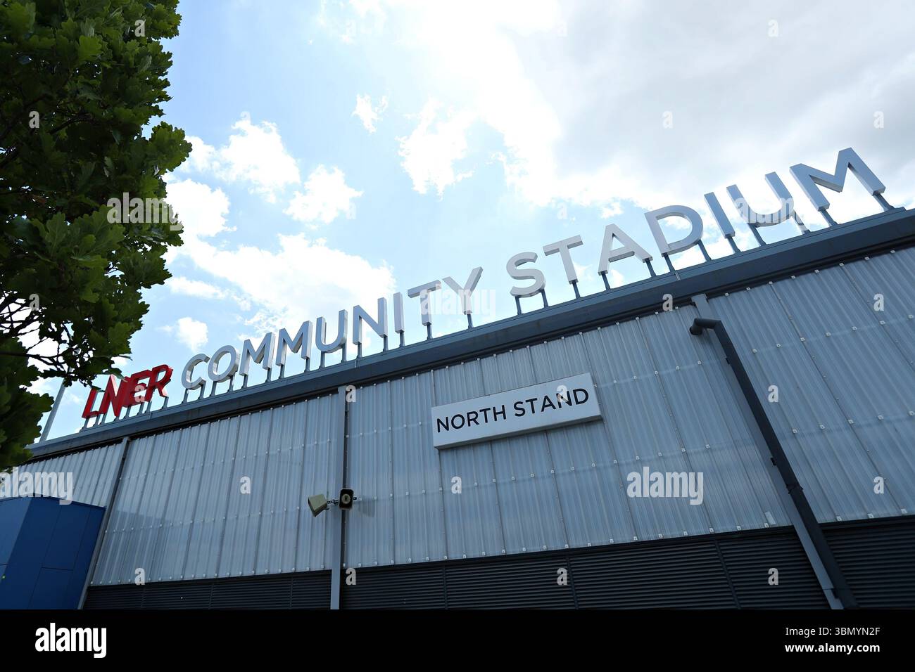 Signage outside the LNER Community Stadium before the Betfred ...
