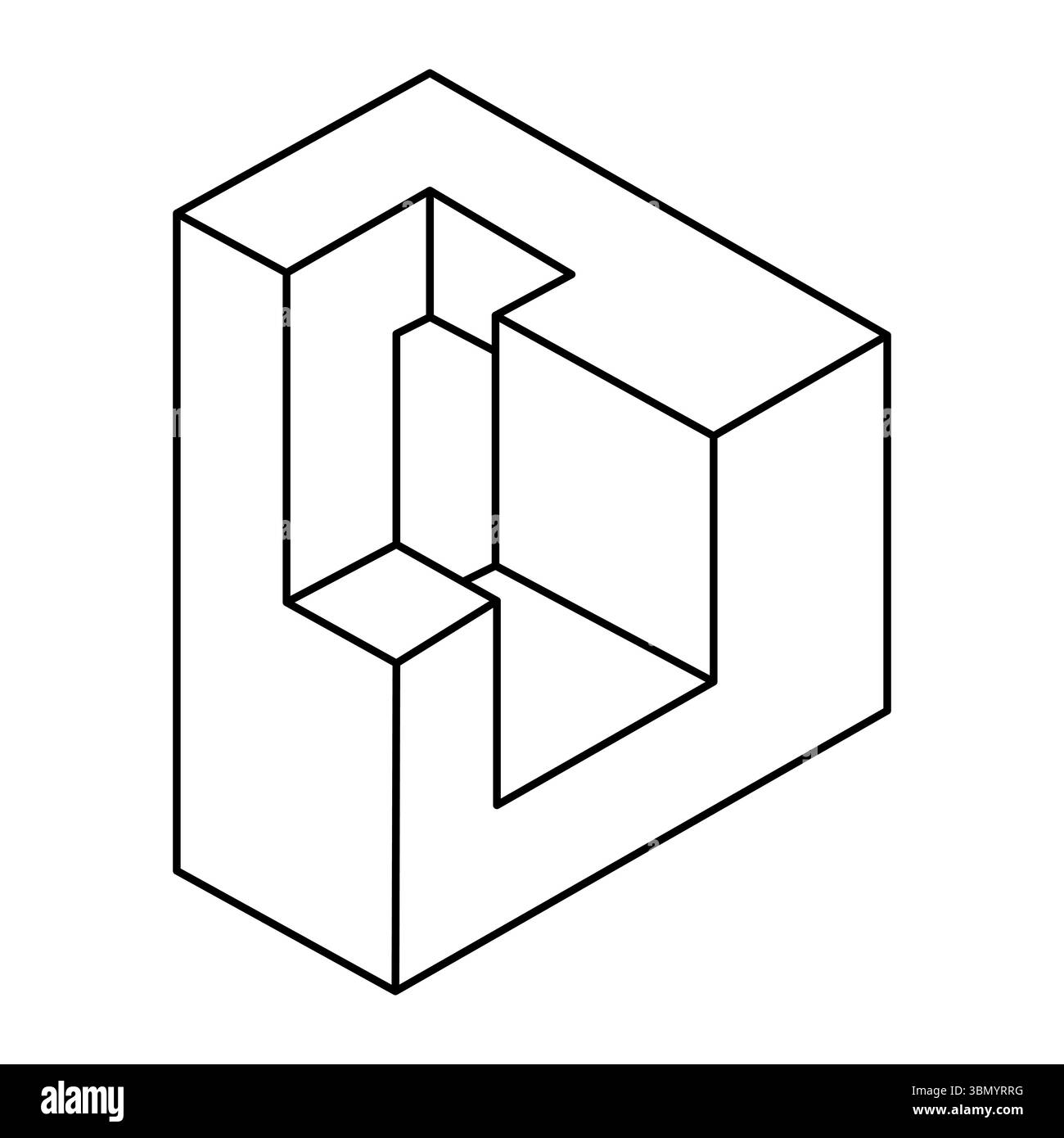 Optical illusion shape, geometric figure, impossible object. Op art Stock Vector Image & Art - Alamy