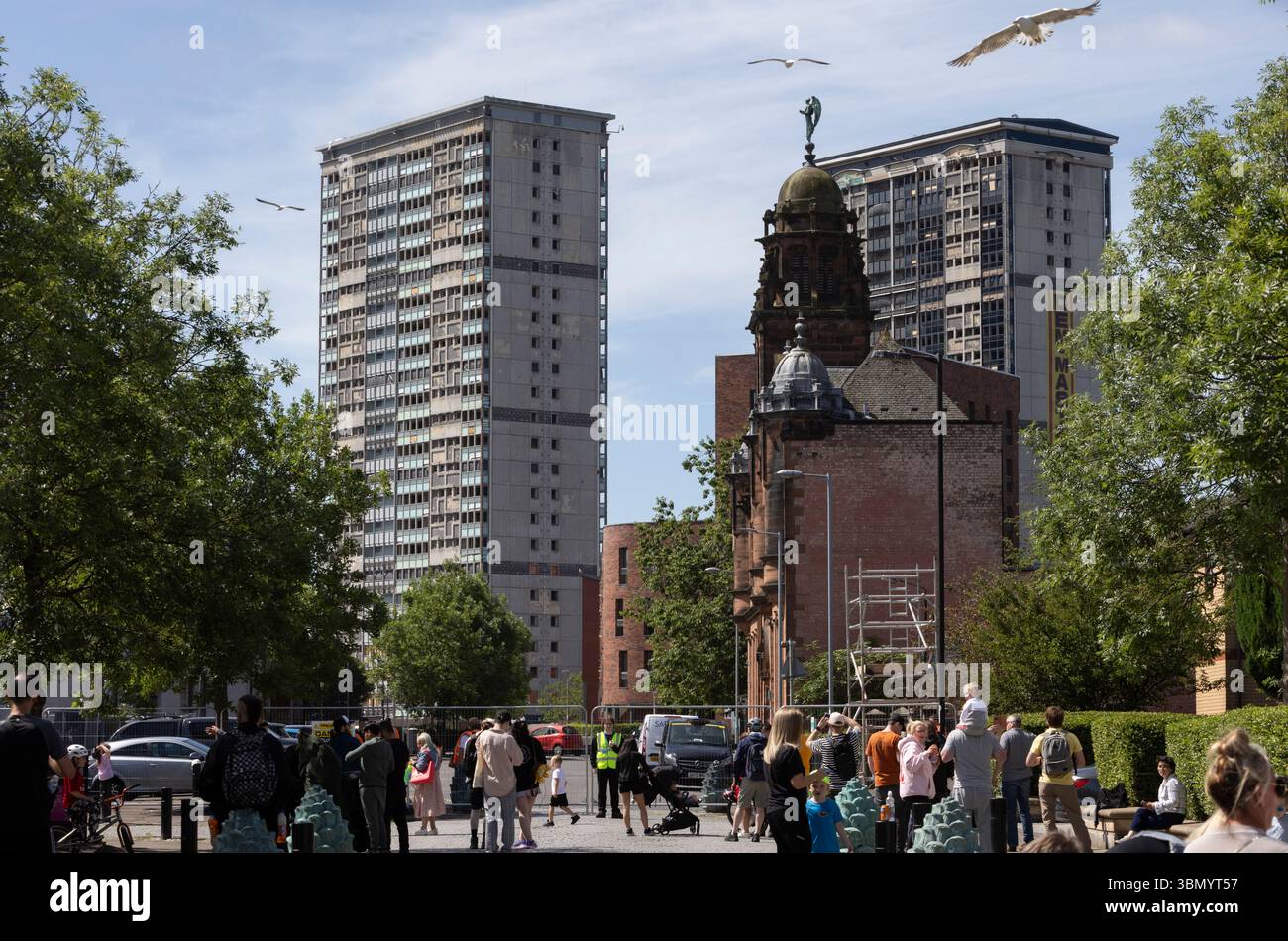 Glasgow, Scotland, 29th June 2026. People gather to watch the ...