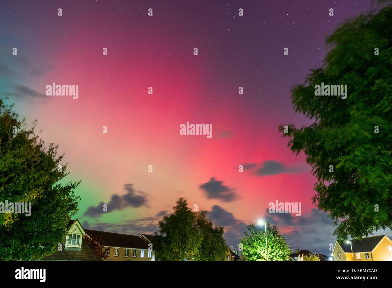 The Northern Lights over the Kent town of Herne Bay in October. Sky is ...
