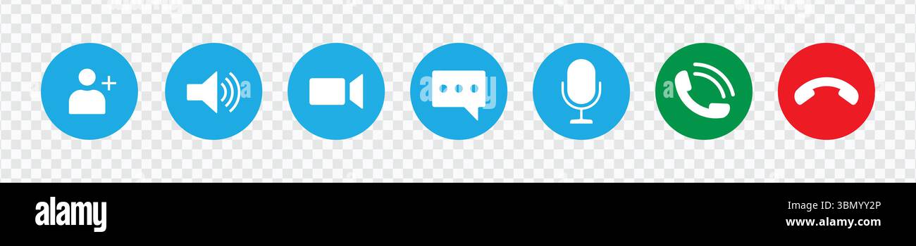Communication Icons Set – Video Call, Audio, Chat, and Voice Features ...