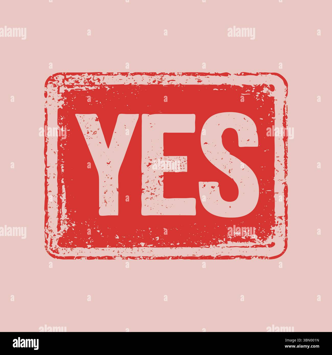 Bold Red "YES" Rubber Stamp – Clear, Stamped Approval Mark for ...