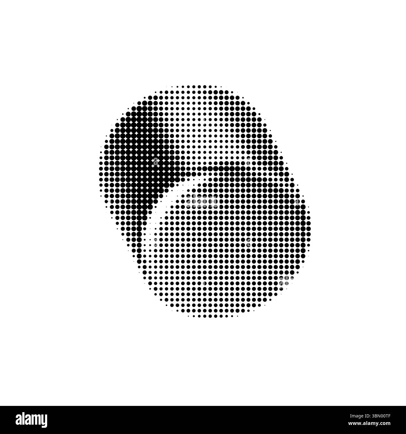 Vector illustration of a halftone abstract cylinder shape, creating a ...