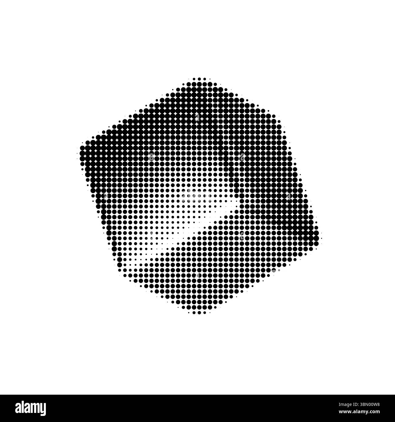Halftone 3D cube vector illustration with abstract dot pattern, perfect ...