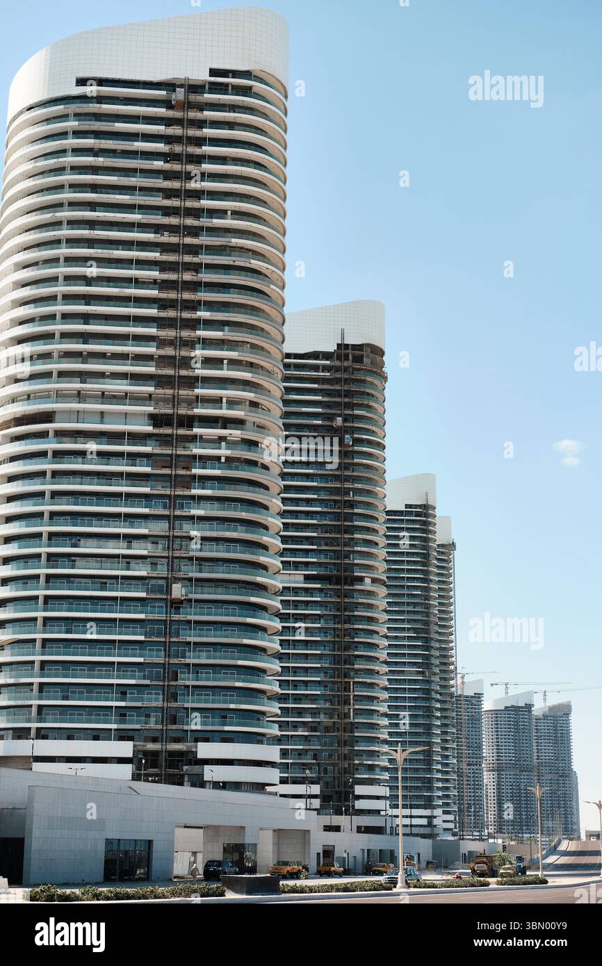 Modern high-rise buildings in urban business district Stock Photo - Alamy