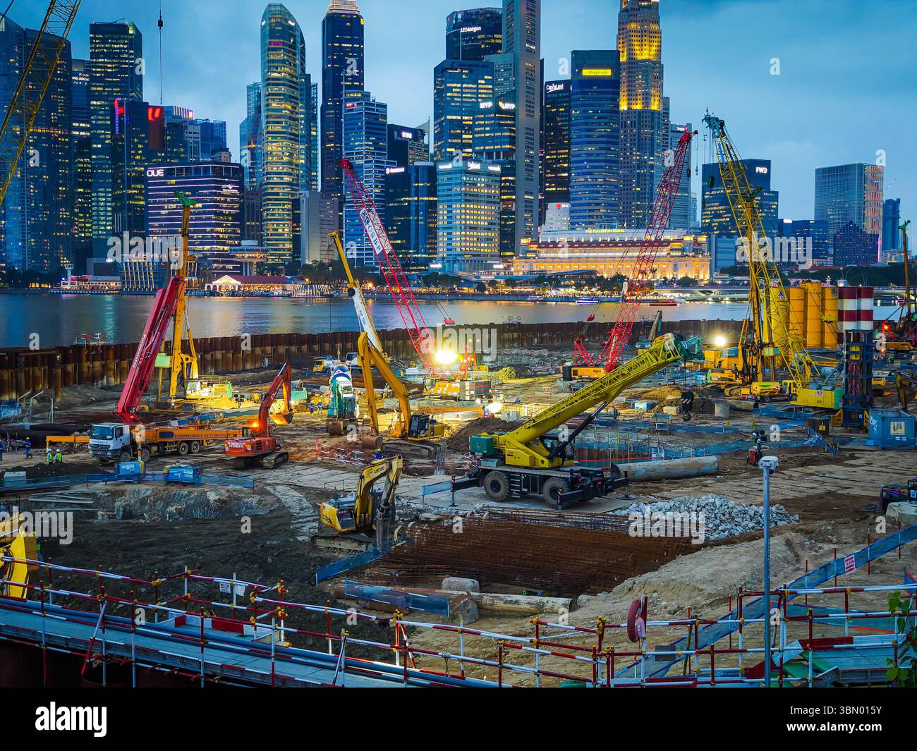 06 29 2025 - Singapore. Huge construction site of NS Square - a future ...
