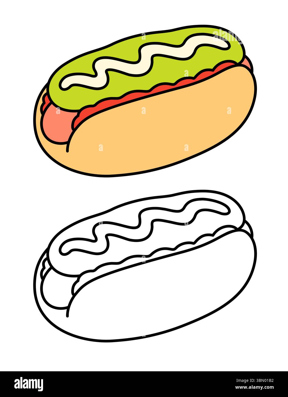 Completo Italiano, traditional Chilean hot dog with tomato, avocado and ...