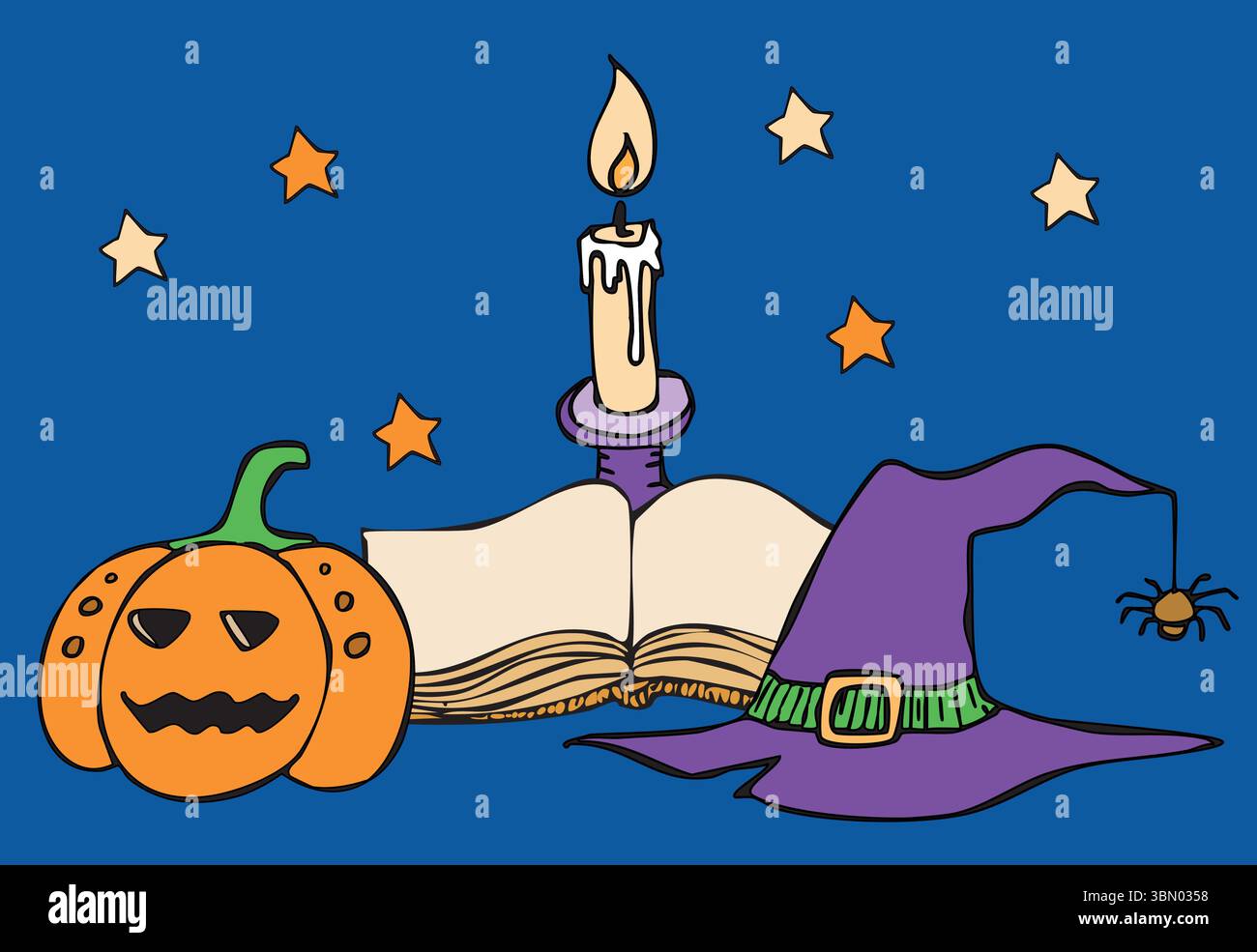 Magic spells book illustration Stock Vector Images - Alamy