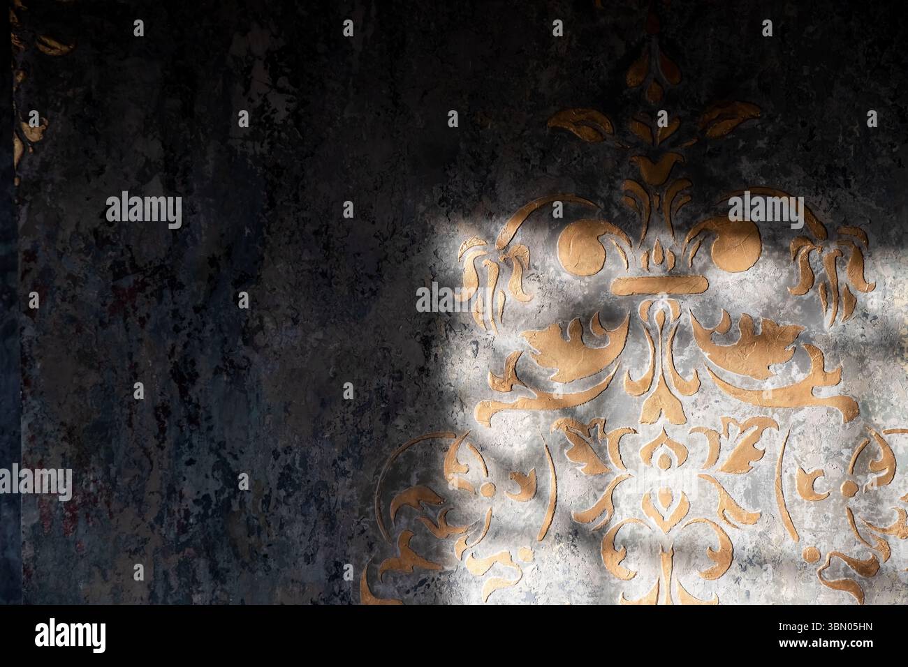 Decorative plaster texture, ornamental parget background with stencil ...